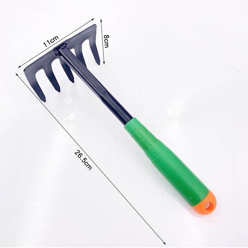Rastrillo de mano 26,5 x11 x 8cm - Rastrillo para flores con mango ergonómico - Pequeño ...