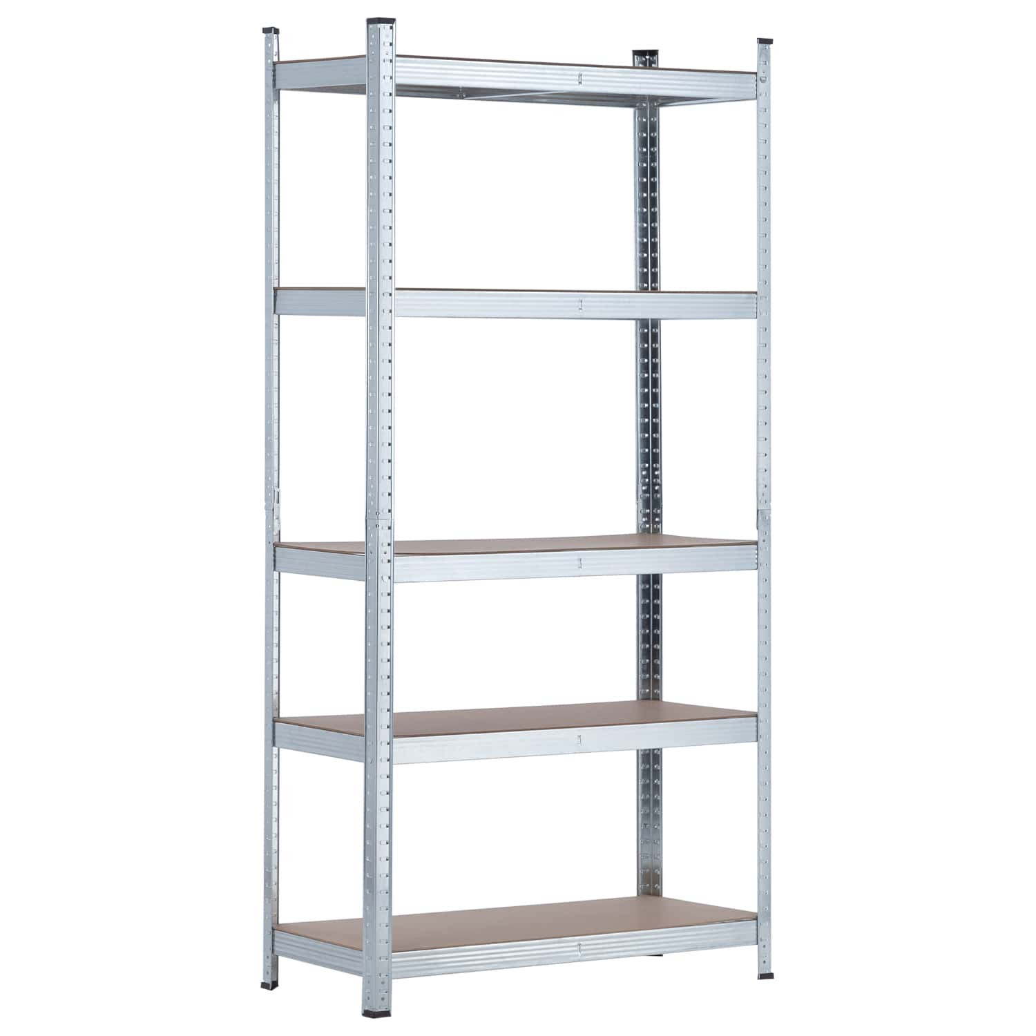 Scaffale Modulare con 5 Ripiani Regolabili Argento 180x90x40cm 875Kg ...