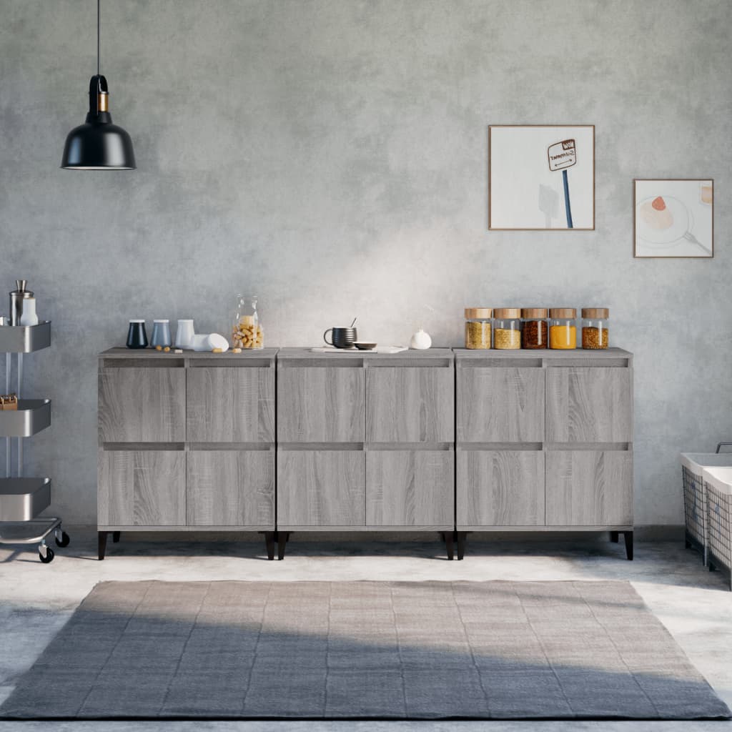Maison Exclusive - Buffets 3 pcs sonoma gris 60x35x70 cm bois d'ingénierie | Leroy Merlin