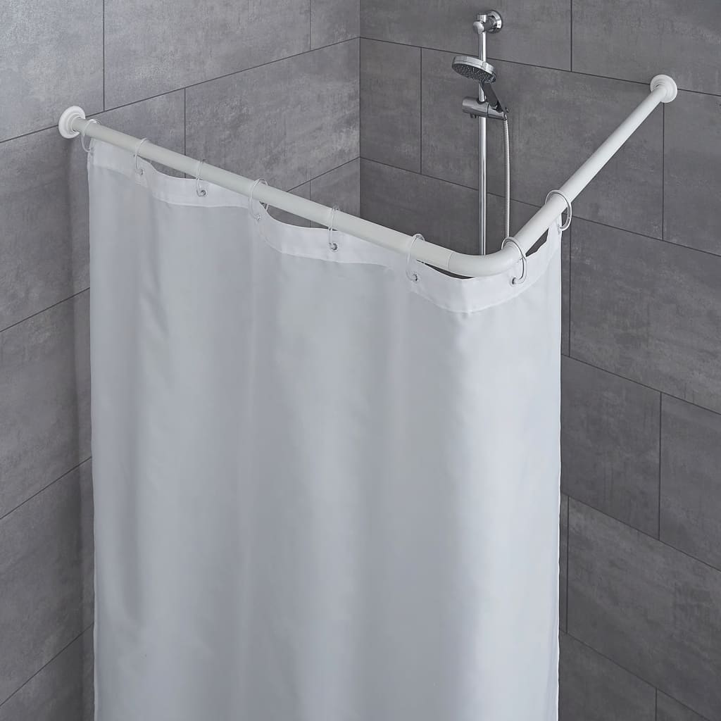 Tringle de rideau de douche d'angle 90x90 cm Blanc Kleine Wolke | Leroy ...