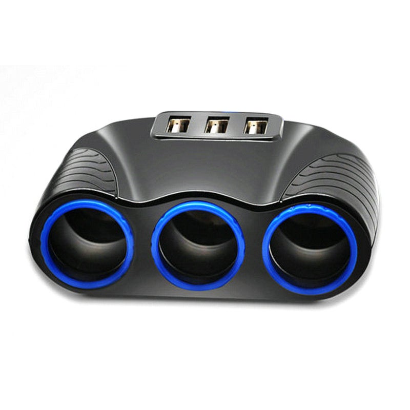 12-24V 3 Ways Car Lighter Socket Splitter USB Charger Power Adapter ...