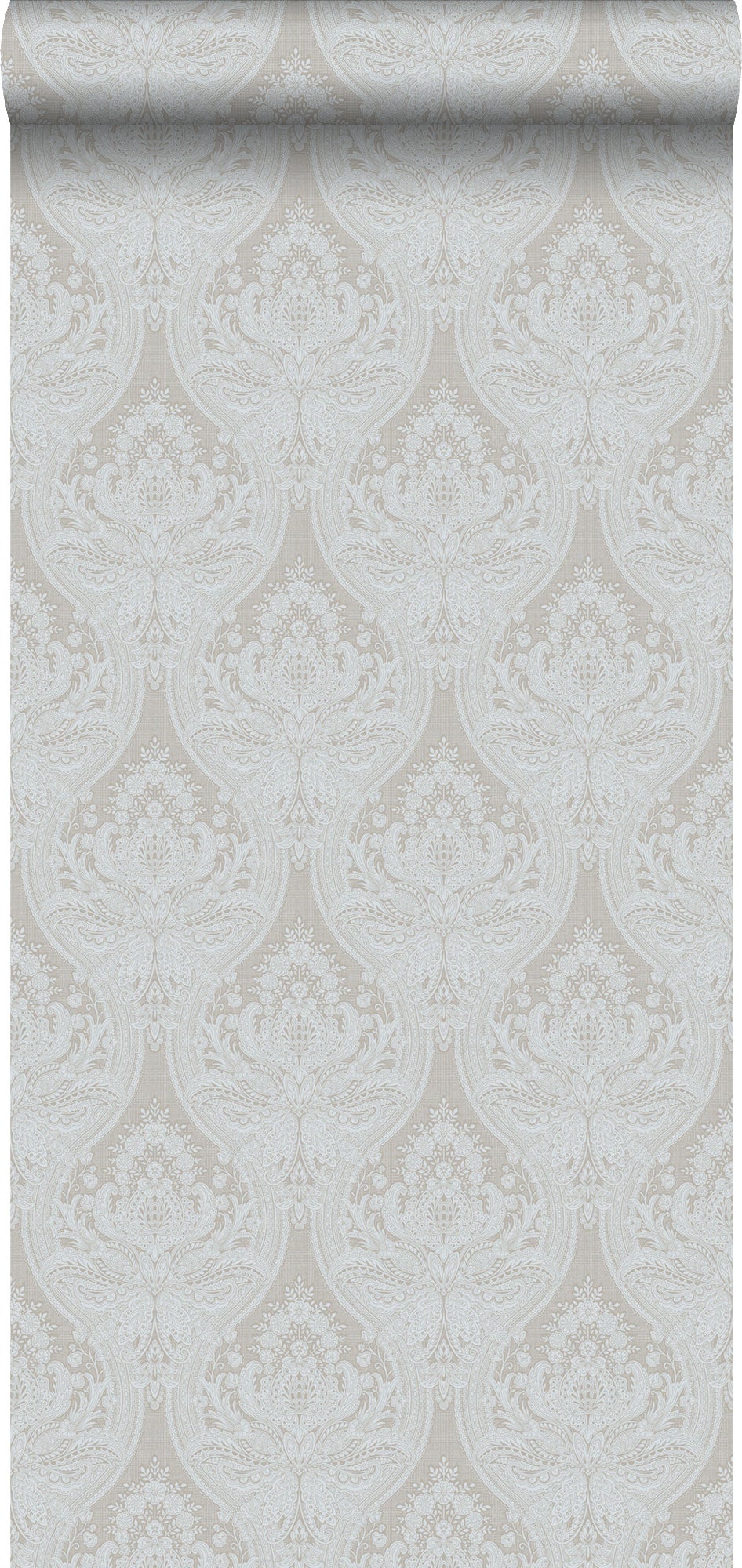 Papier Peint intissé impression ultra mat baroque bleu et gris - 53 cm ...