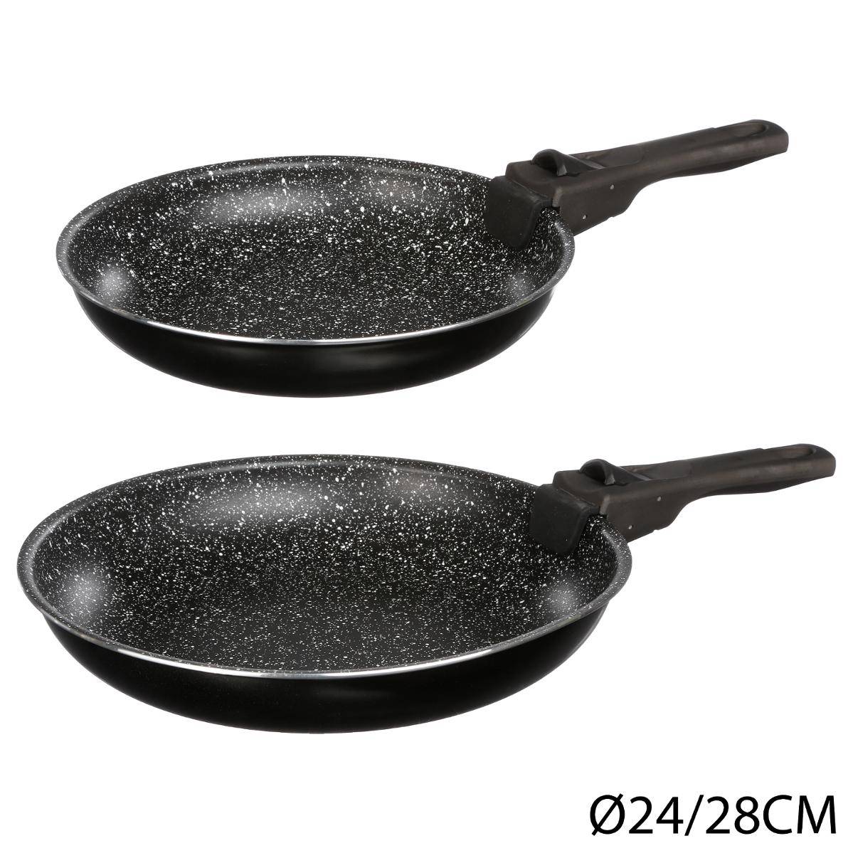 2 padelle in alluminio con manico estraibile 24 28 cm | Leroy Merlin