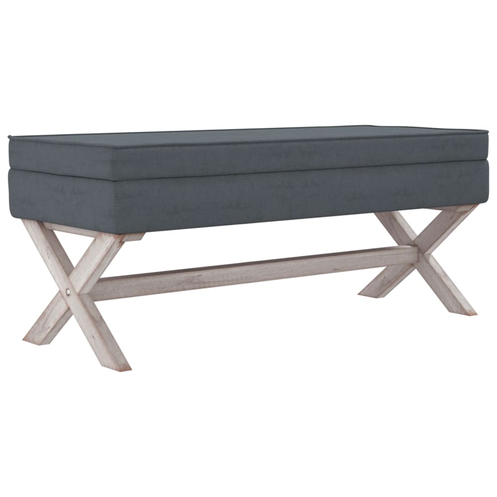 Tabouret avec rangement velours gris foncé 110x45x49 cm | Leroy Merlin
