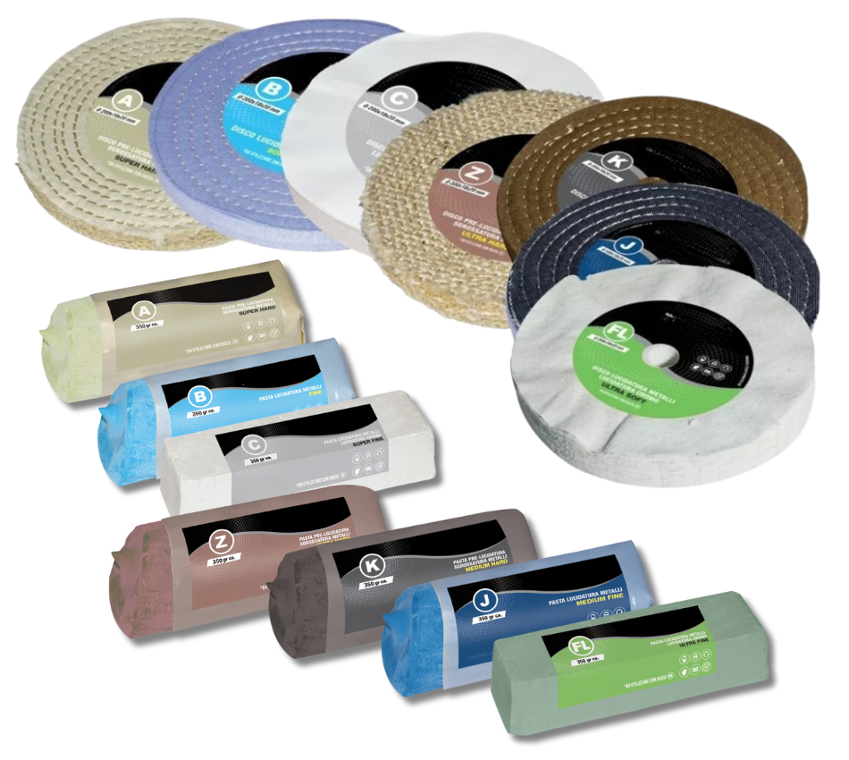 Kit Pulido Metales 7 Discos 200 mm + 7 Pastas Abrasivas 350 g para ...