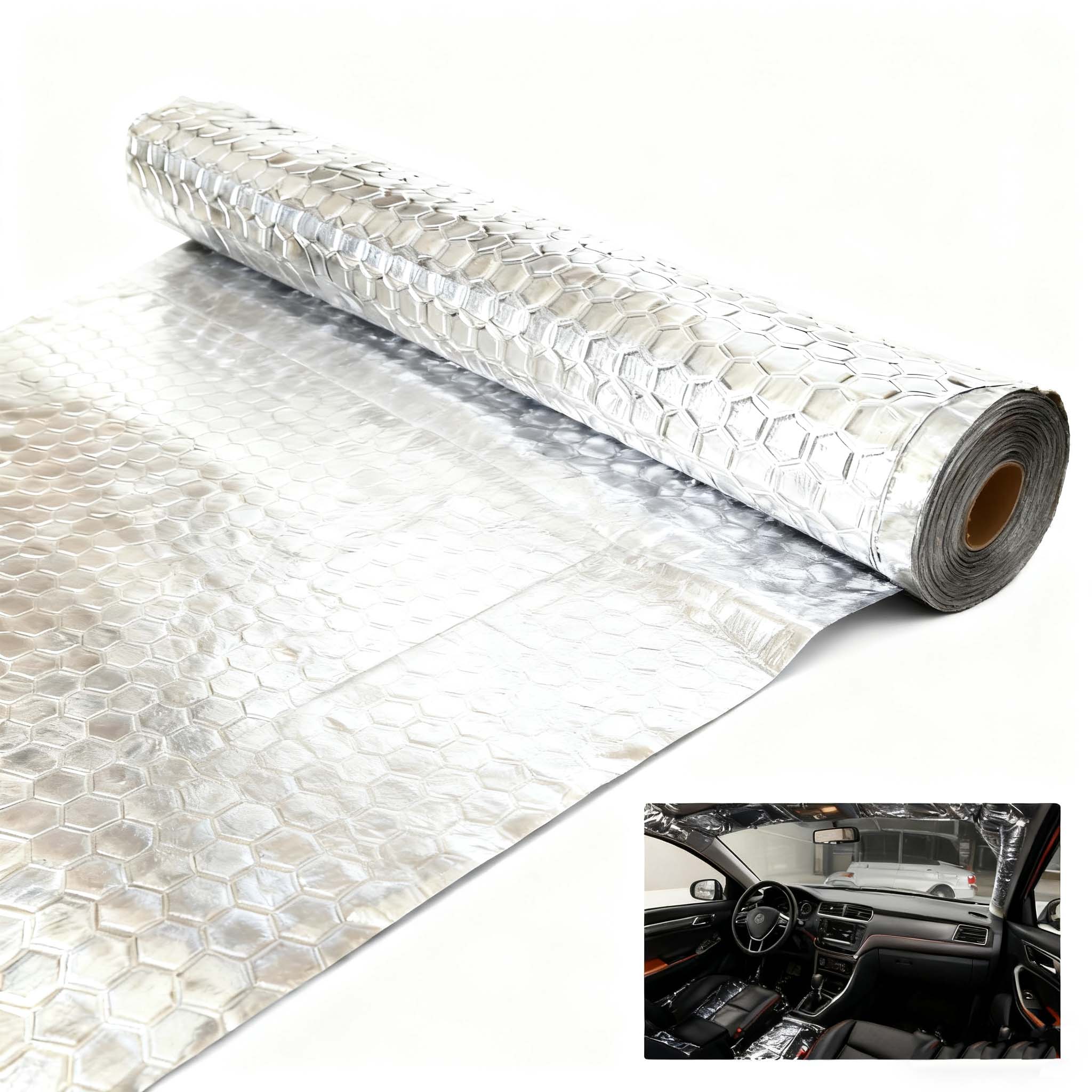 1 rollo de tapete aislante de aluminio 46x145cm – Autoadhesivo, reduce ...