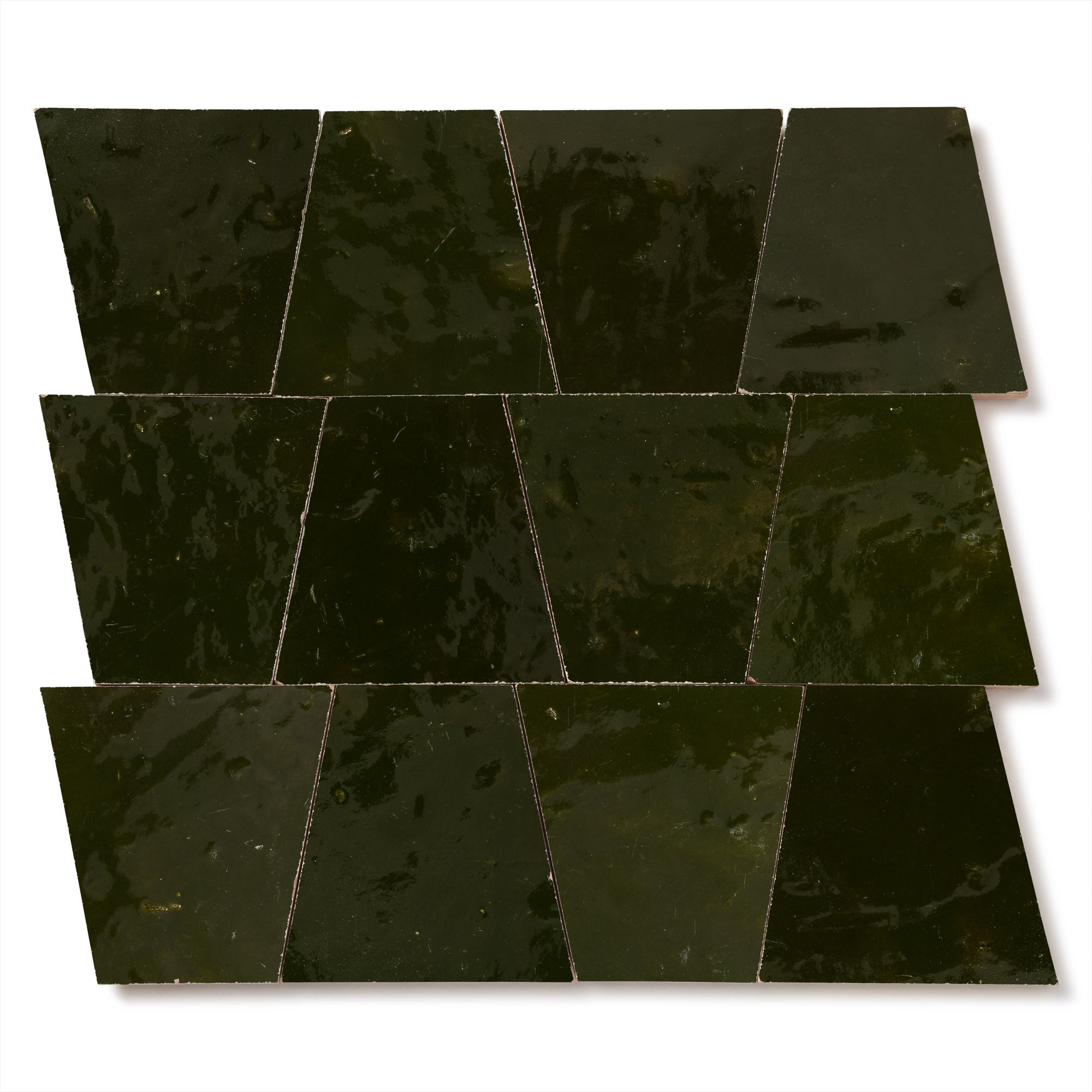 Zellige Marocain Artisanal Véritable - Vert Empire Trapèze 10x10x7 cm ...