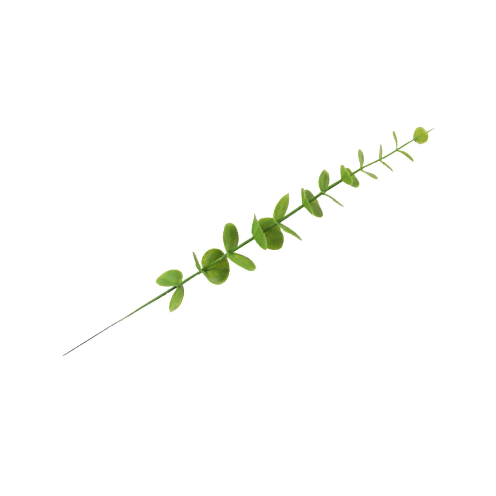 Tige d'eucalyptus décorative, 24 feuilles, fil de fer en plastique ...