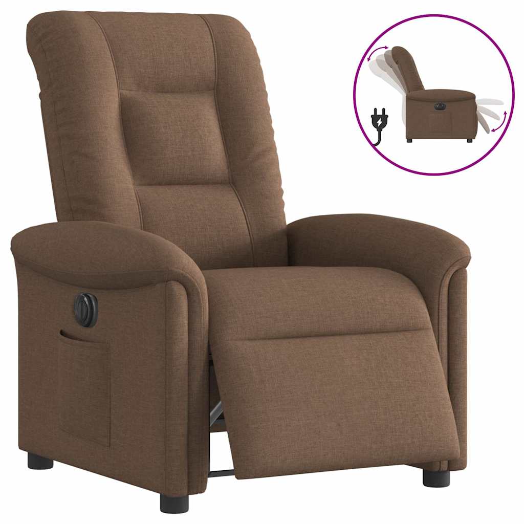Maison Exclusive - Sillón reclinable eléctrico de tela marrón | Leroy ...