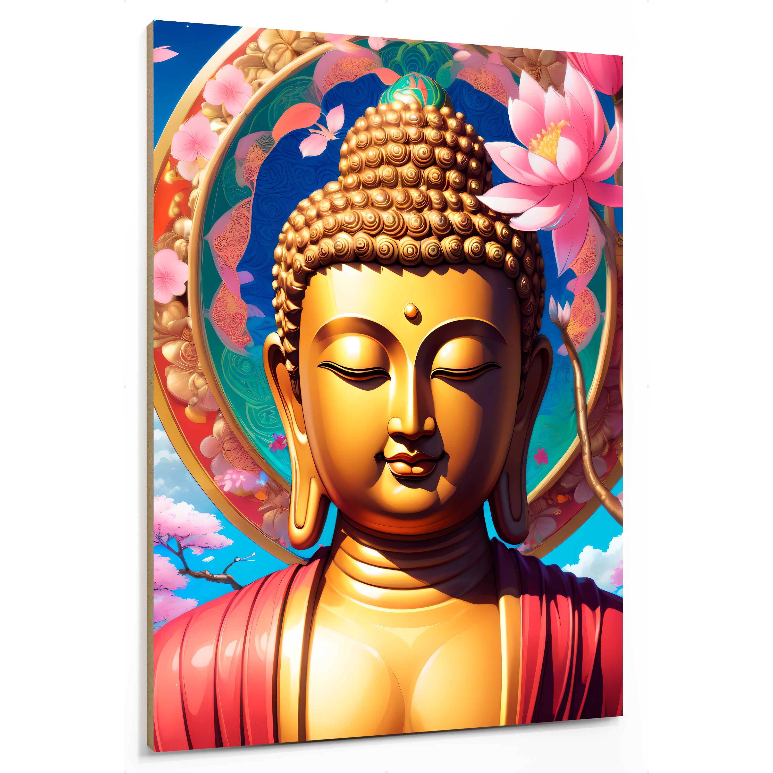Cuadro Buda Zen con Flores de Loto - 18x24 cm | Leroy Merlin