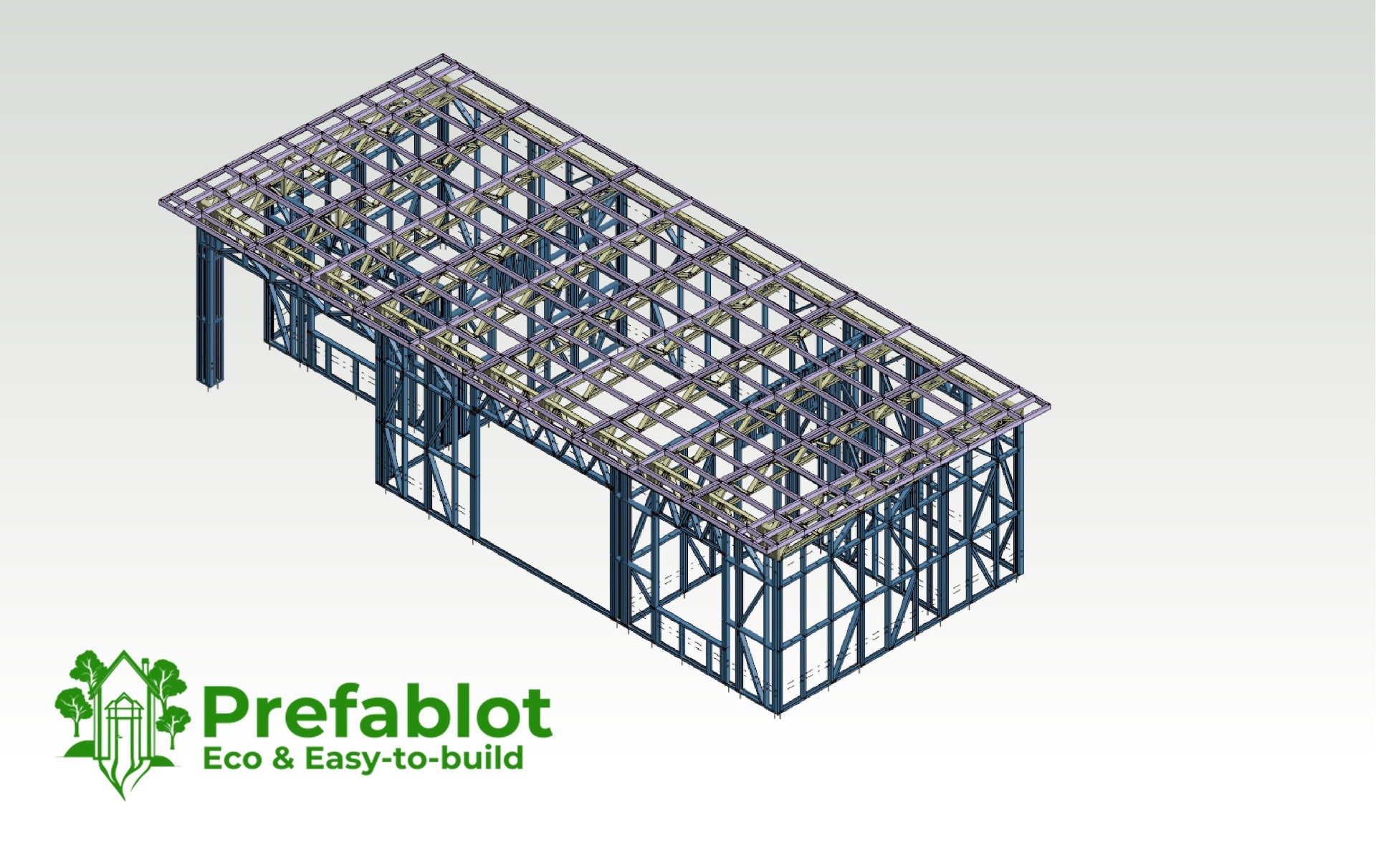 🇪🇸 Estructura Prefabricada en Steel Frame 70m2 – Modular, Duradera y ...