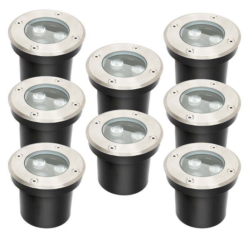 8x 3W lampadaire IP67 lumière LED encastré sol spot sol spot sol ...