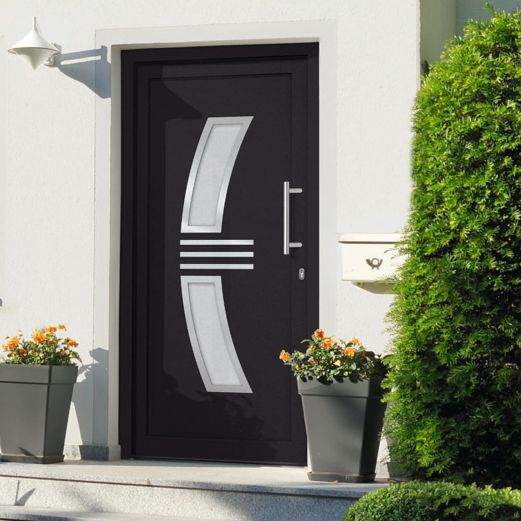 Porte d'entrée principale Anthracite 98x208 cm | Leroy Merlin