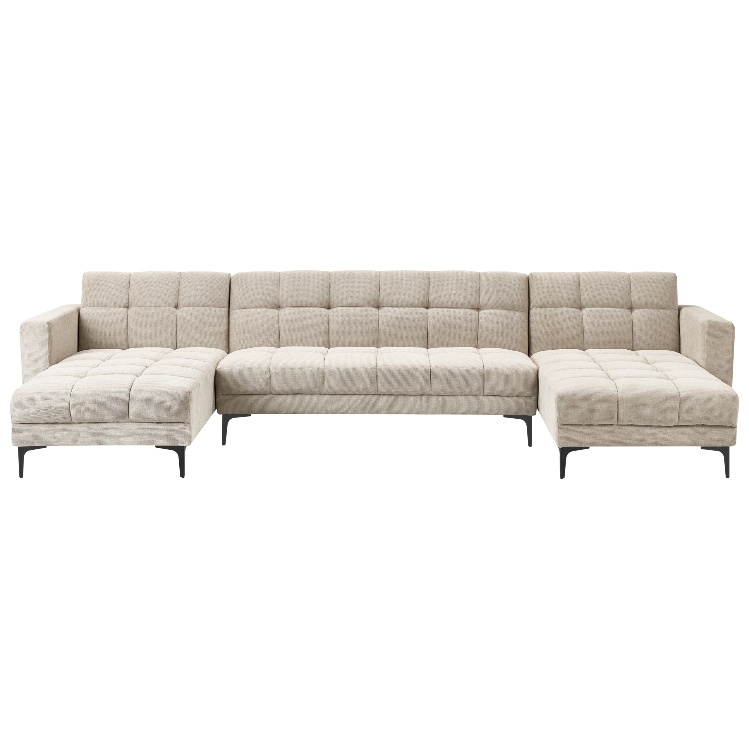 Beliani Sofá cama modular en U ALNES Tela Beige 5 plazas Simétrico ...