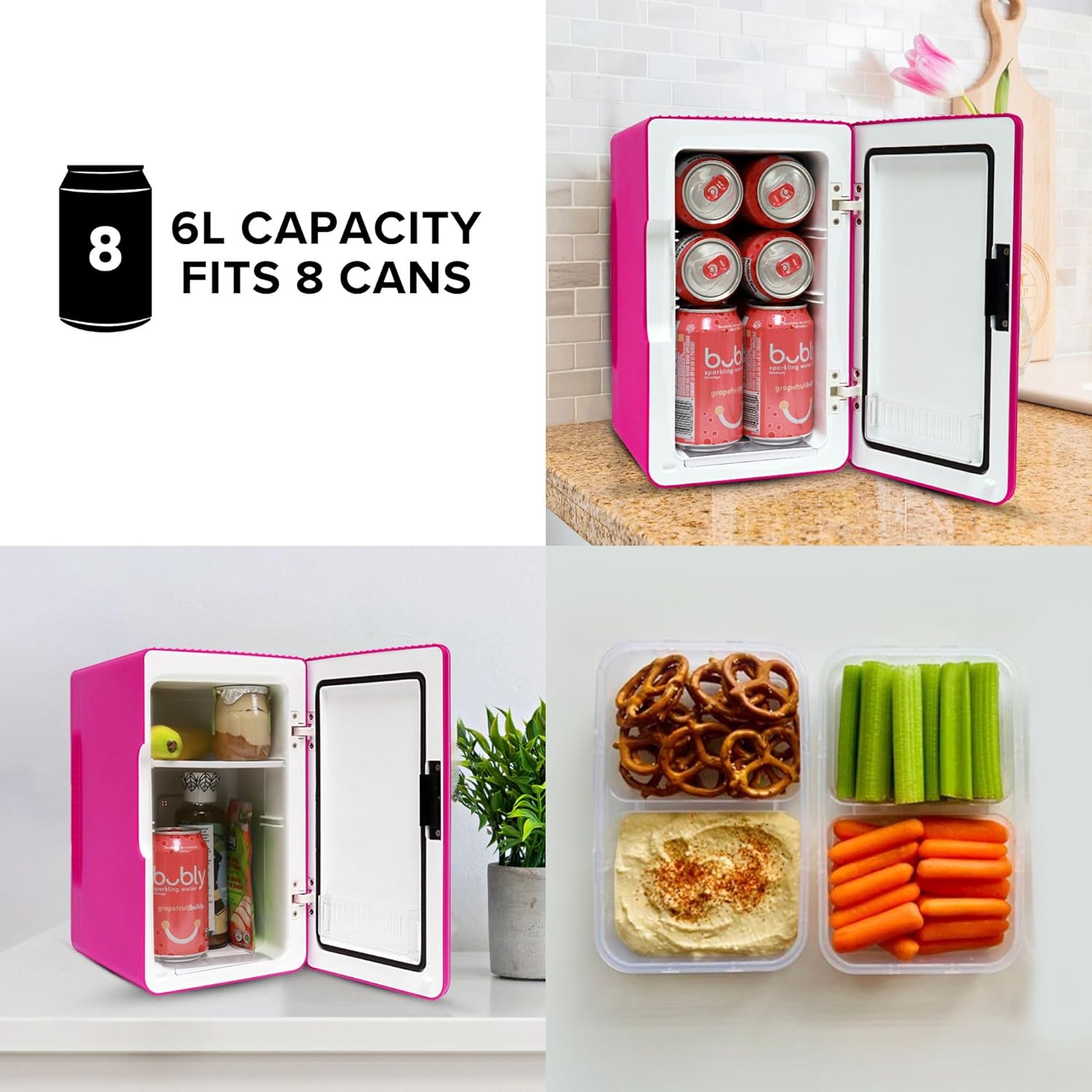 (Rose) Mini Frigo de Chambre 6L / 8 Canettes dessus de table Portable ...