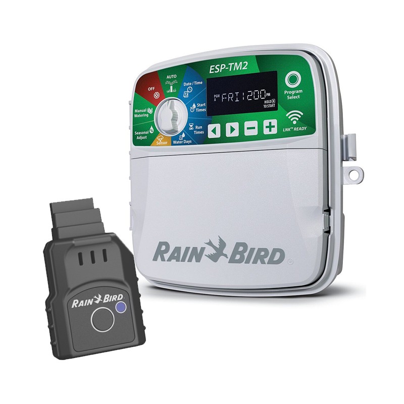 Programmateur d'arrosage automatique ESP-TM2 8 zones intérieur Rain Bird + Module Wifi Lnk ...