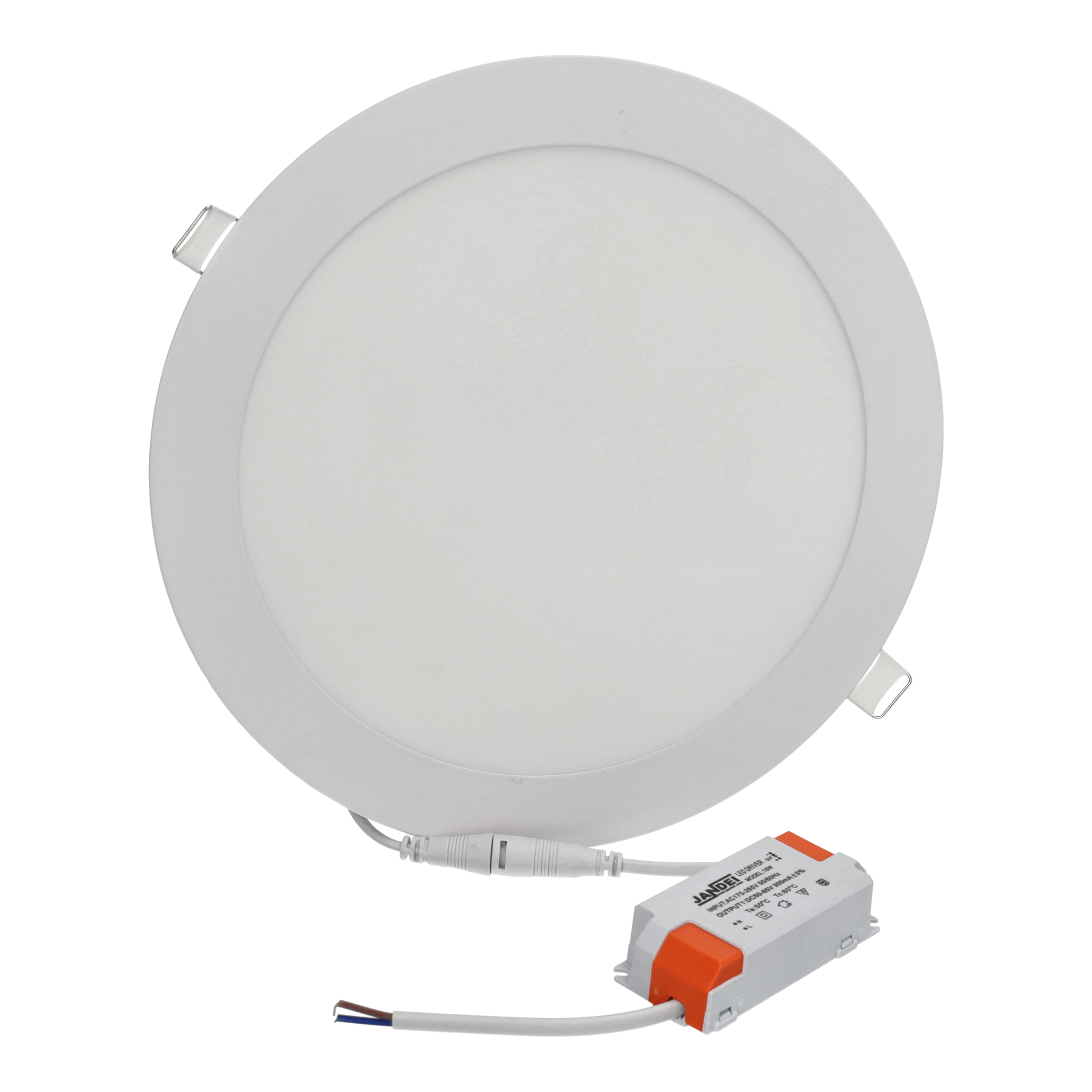 Downlight LED 18W Redondo, Plano De Empotrar Aro de Aluminio Blanco Mate, Luz Blanca Fría 5000K ...