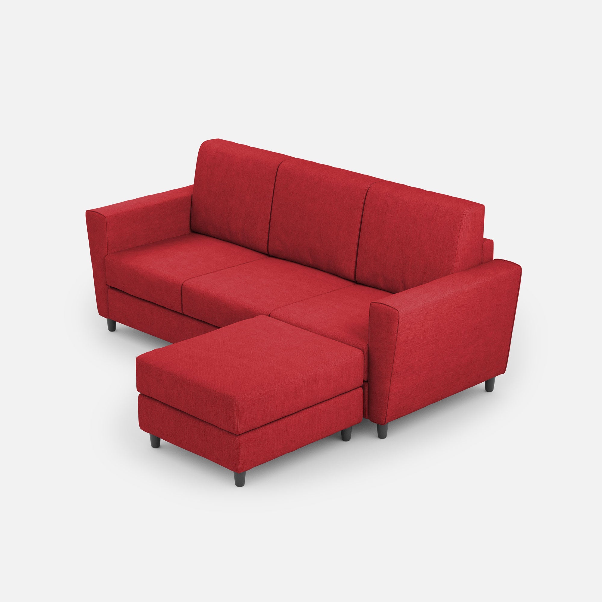 Sofá Yasel 3 plazas (tres plazas de 60 cm) + puf dimensiones exteriores ...