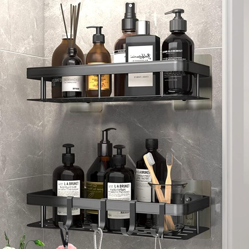Lot de 2 supports de douche, sans perçage, support mural de salle de ...