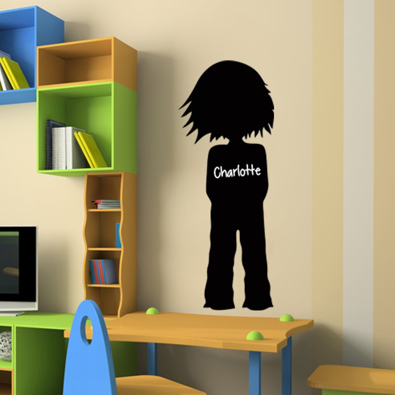 Vinilo pizarra Muchacha de la silueta - adhesivo de pared ...