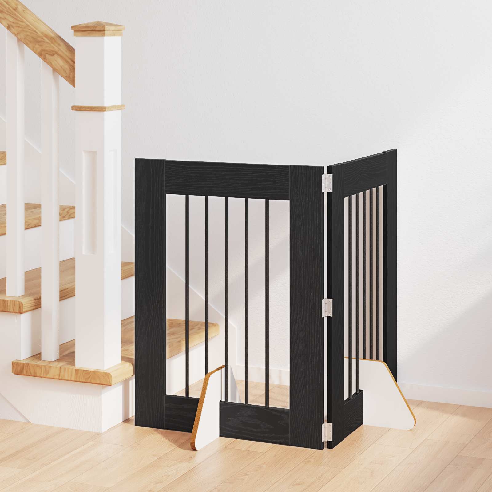 Puerta para perros plegable con soportes 2 pcs Roble Negro | Leroy Merlin