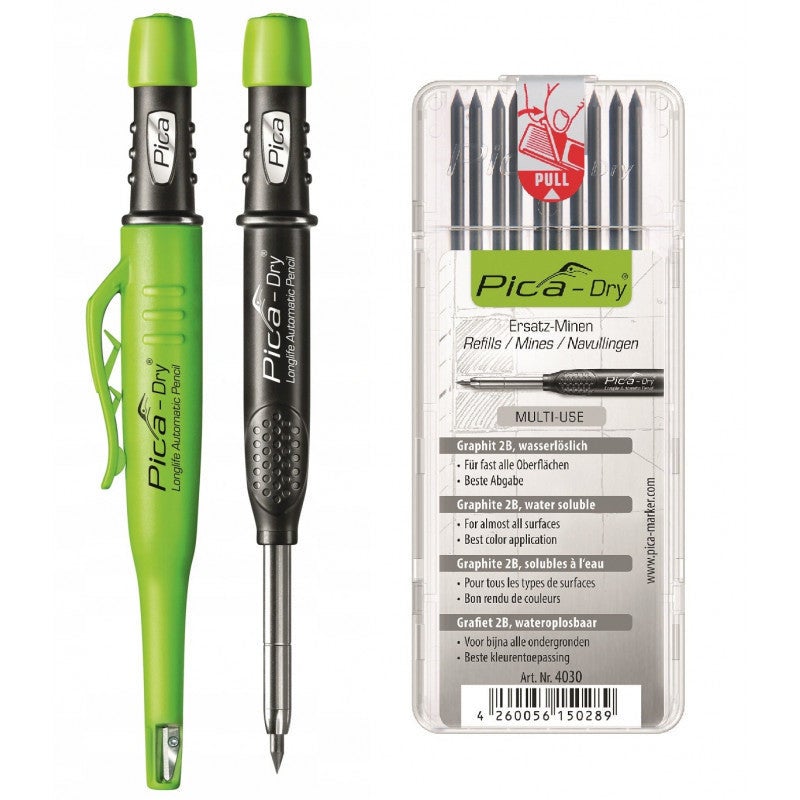 Crayon mine graphite PICA-DRY 30403 avec étui à mines de rechange ...