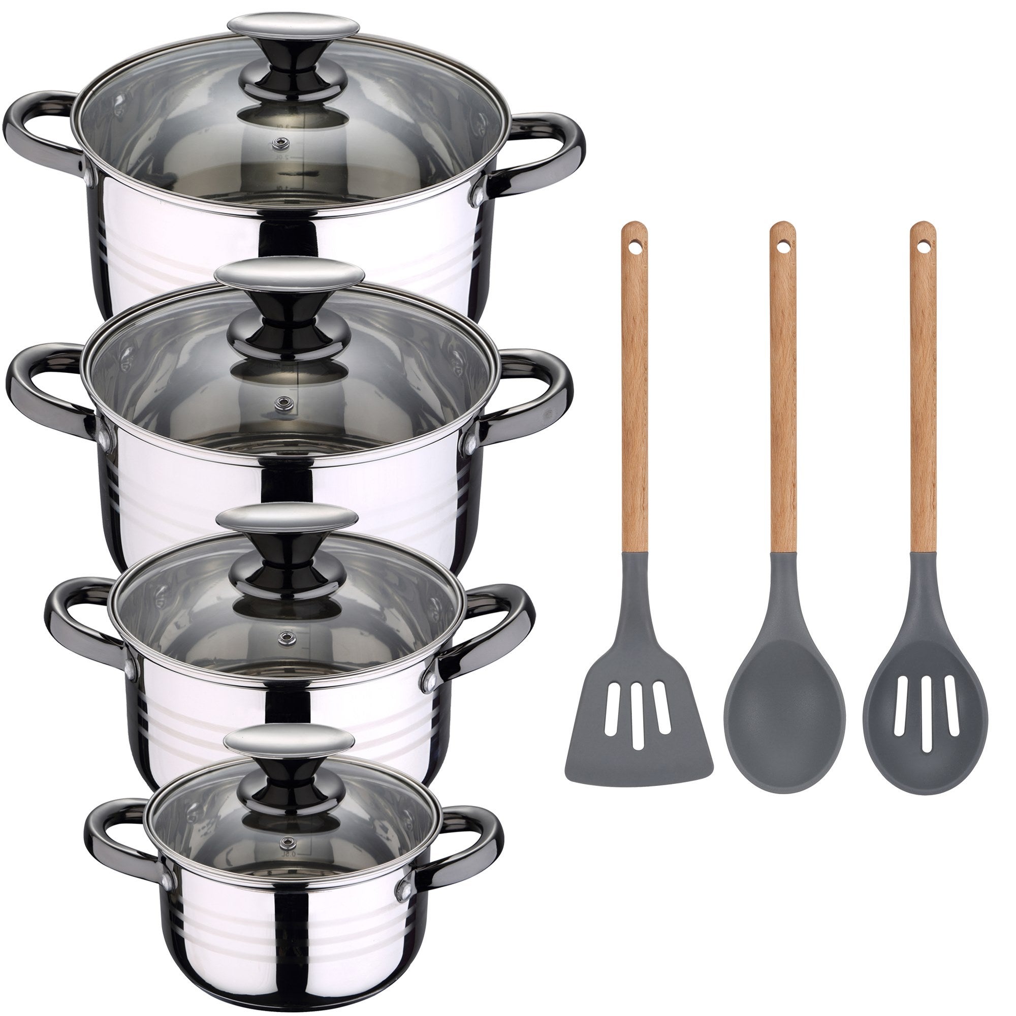 SAN IGNACIO Batería de cocina 4 piezas HITA de Acero con Set de 3 ...