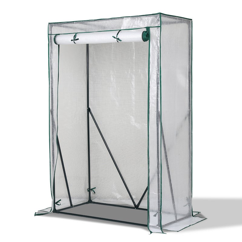 Serre de jardin, Serre de tomates en acier et PVC à porte zippée 100 x ...