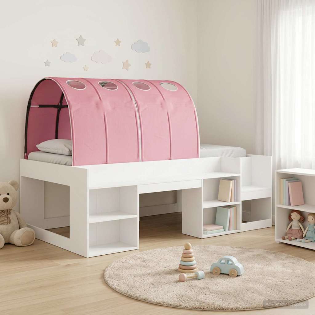 Cadre de lit avec tunnel 3 pc Blanc et rose Bois d'ingénierie | Leroy ...