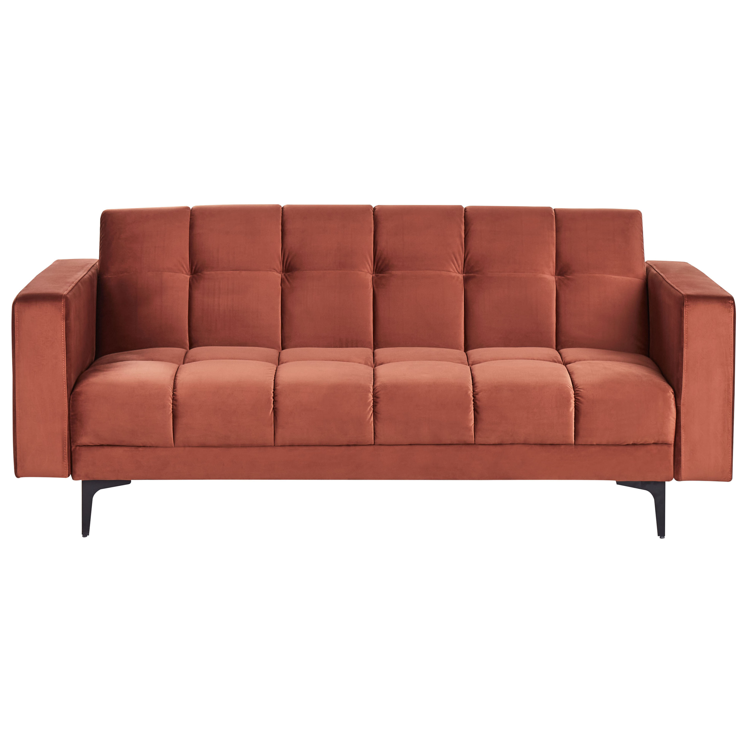 Canapé-lit 3 places ALNES Velours Rouge clair | Leroy Merlin