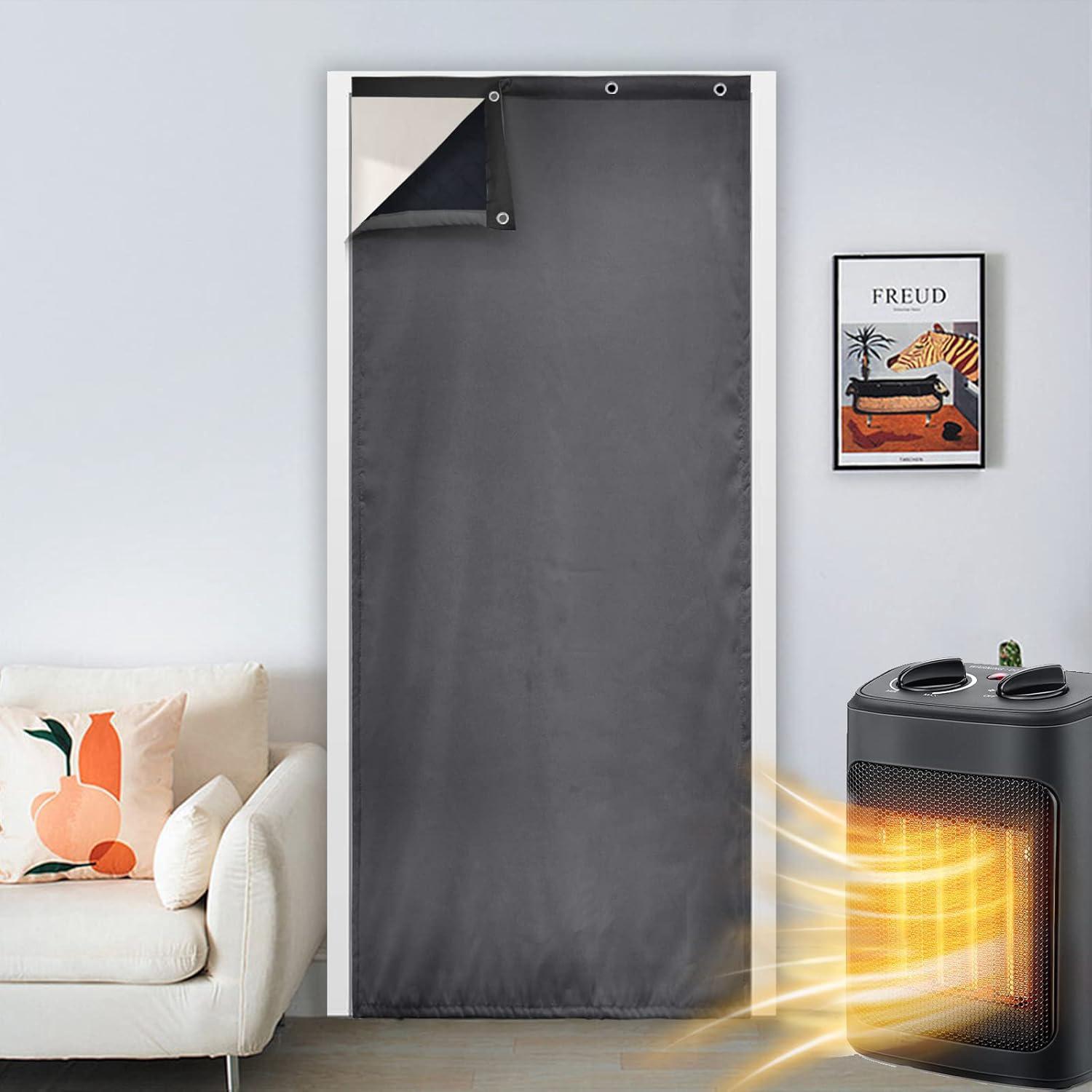 Rideau de Porte Isolant Thermique Anti Froid Chaleur Rideaux Occultant ...