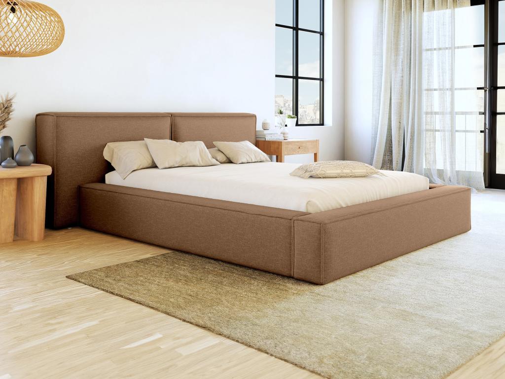 Lit coffre 180 x 200 cm - Tissu - Taupe - TIMANO de Pascal Morabito ...
