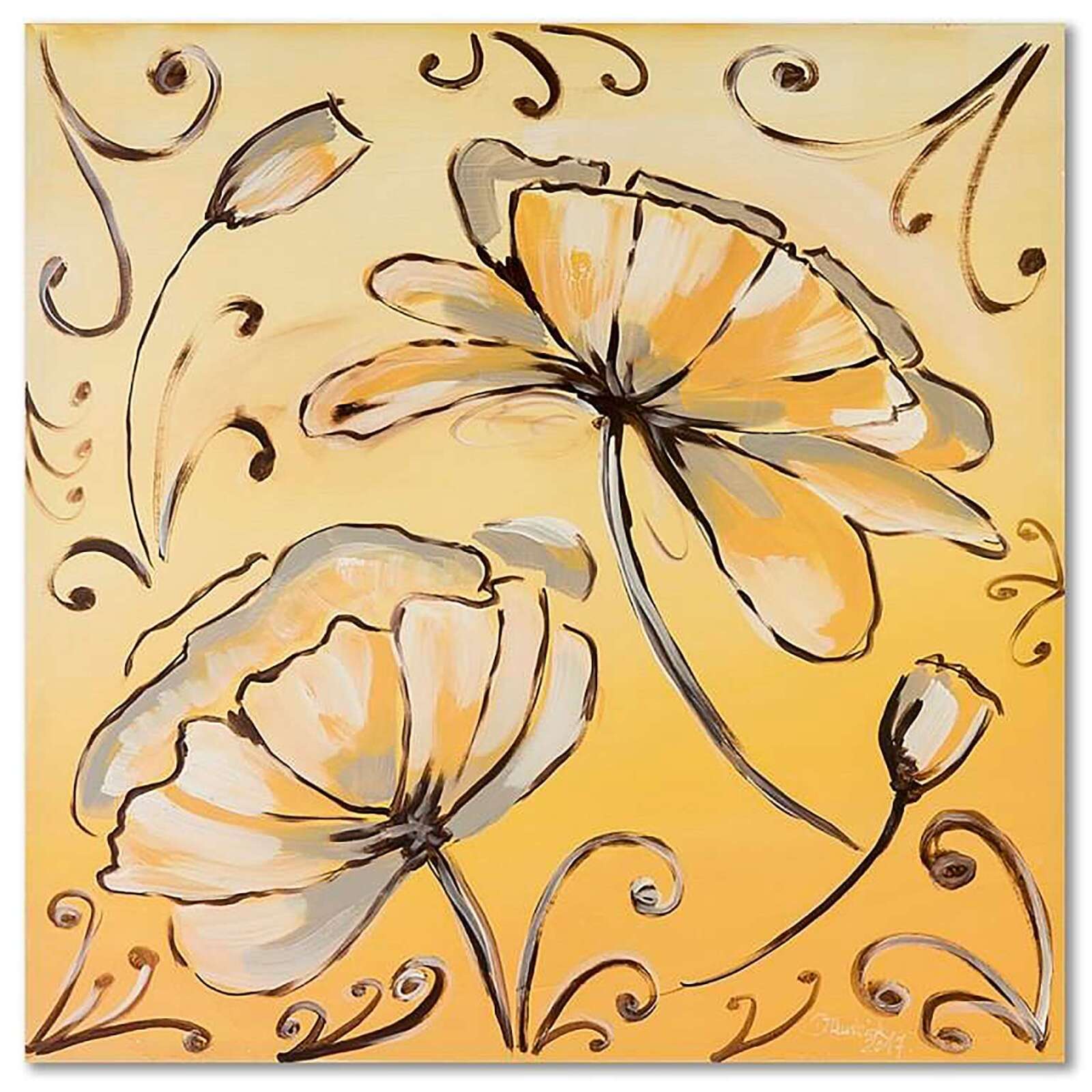 Tableau fleurs 2 - 50 x 50 cm | Leroy Merlin
