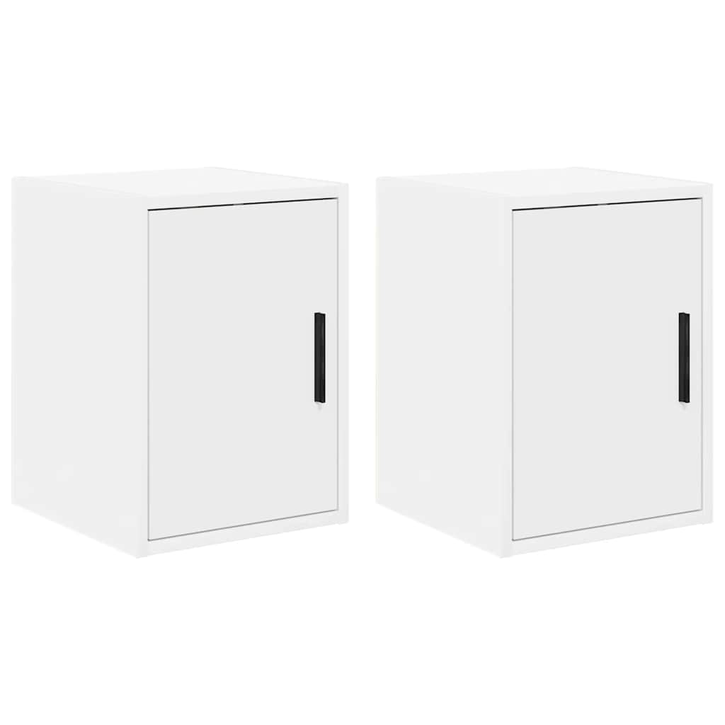 Meuble de rangement | Armoires murales de garage 2 pcs blanc bois d ...