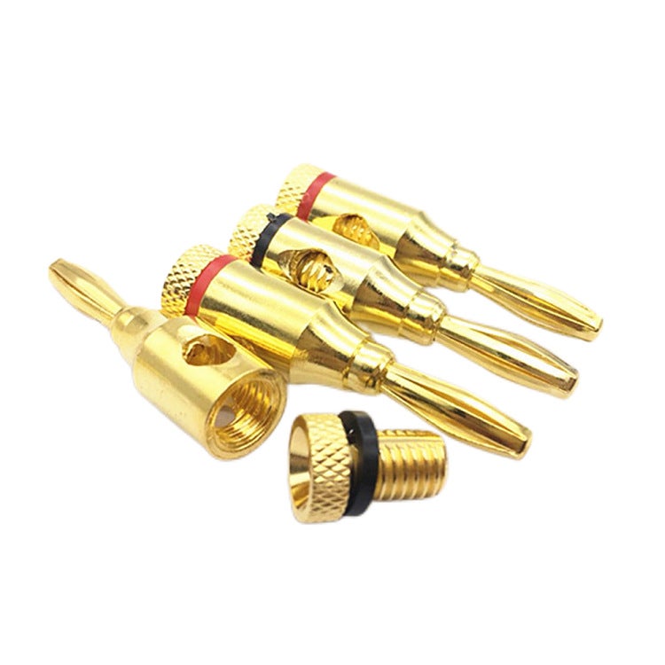 12pcs Fiches Bananes,Premium 24K Connecteur Plaqué Or pour HiFi Haut ...