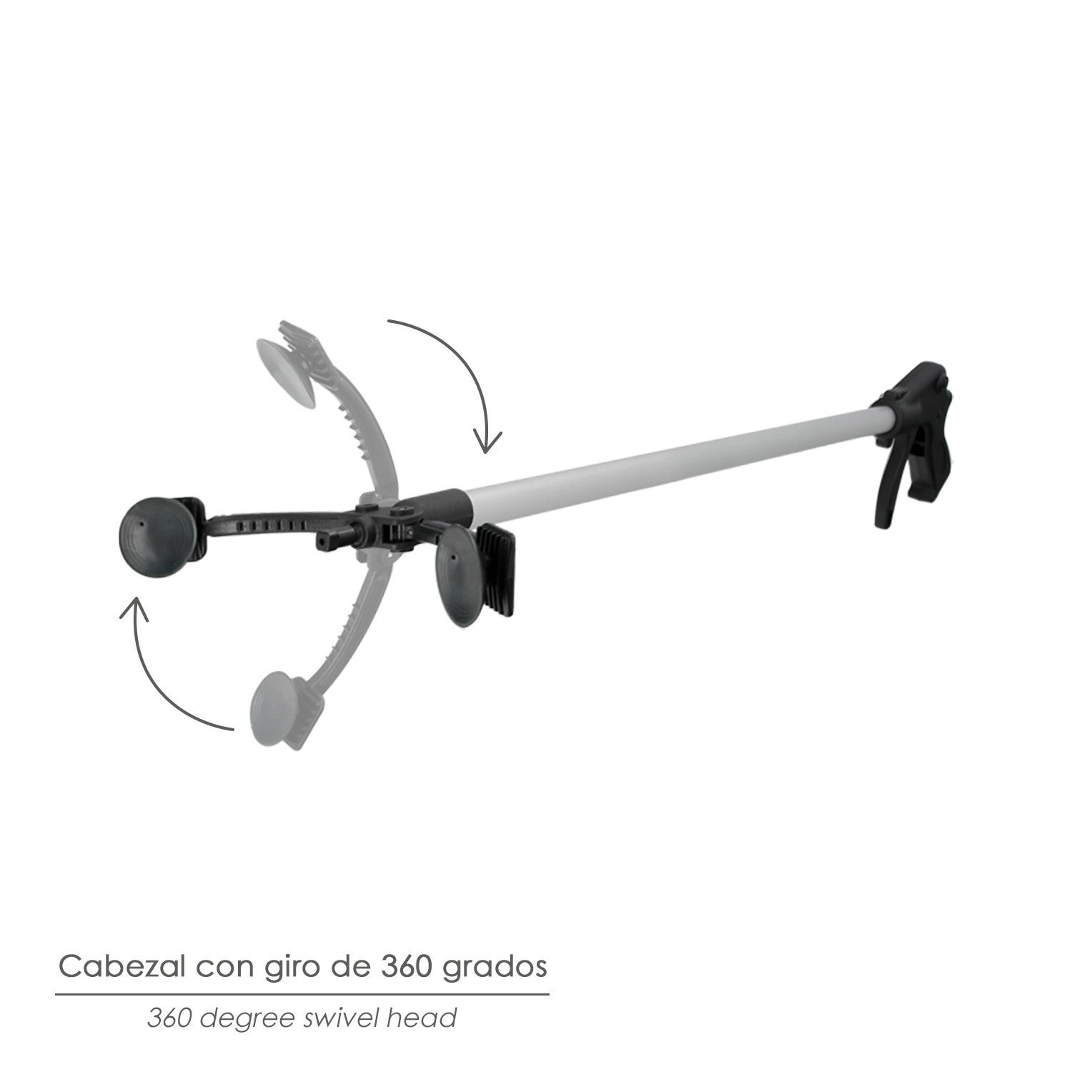 Pinza Coger Objetos 88 cm De Aluminio Con Ventosas y Seguro De Bloqueo ...