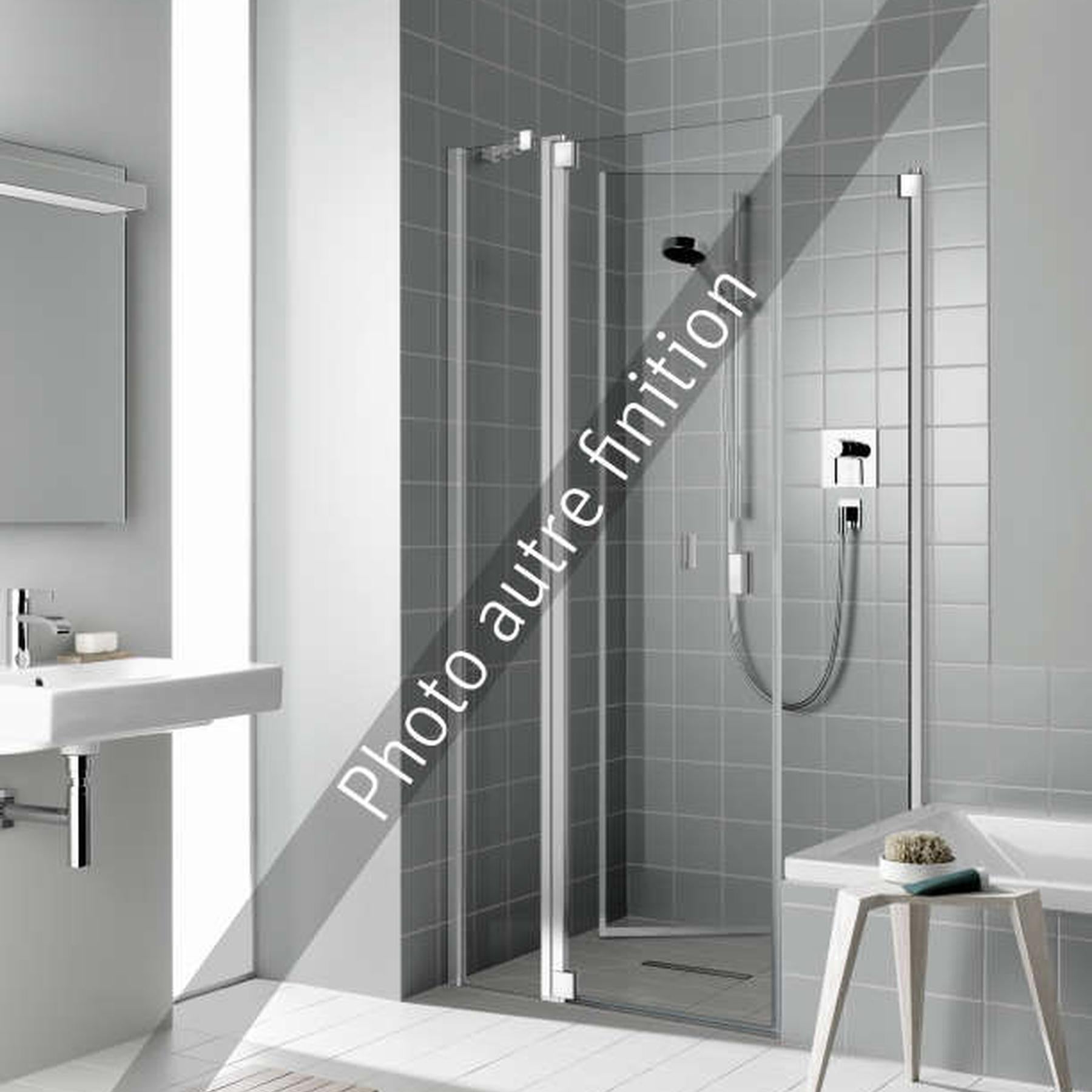 Paroi de douche fixe largeur 78cm hauteur 200 cm profilé argent poli ...