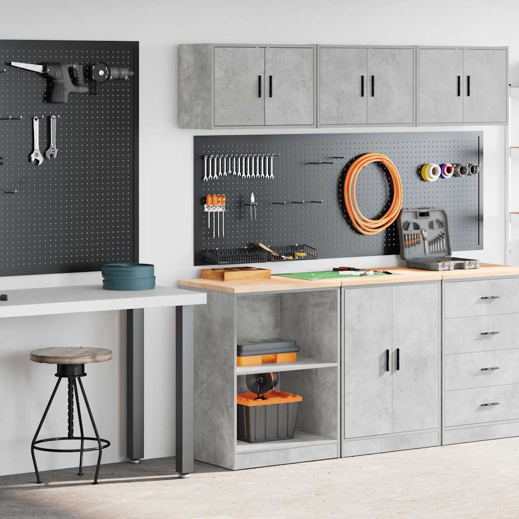 Meuble de rangement | Armoires de garage 2 pcs gris béton bois d ...