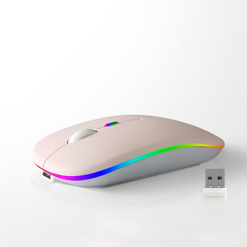 Souris sans fil bimode 2,4G + Bluetooth 5,8G - Rose | Leroy Merlin