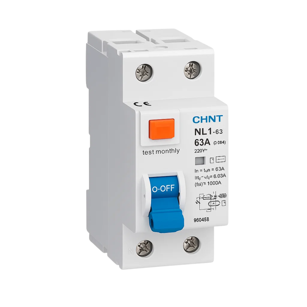 Interruttore differenziale bipolare puro tipo ac 30ma chint serie nl1-63 *** ampere : 63 ampere ...