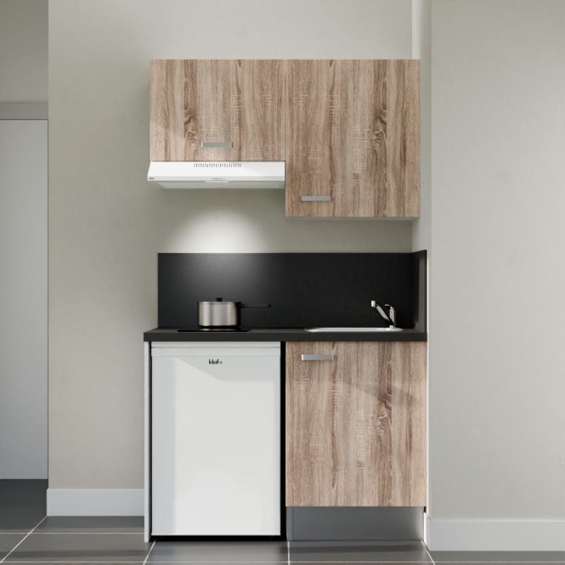 Kitchenette K01L-PT - 120 cm avec plan de travail et évier - Façade ...