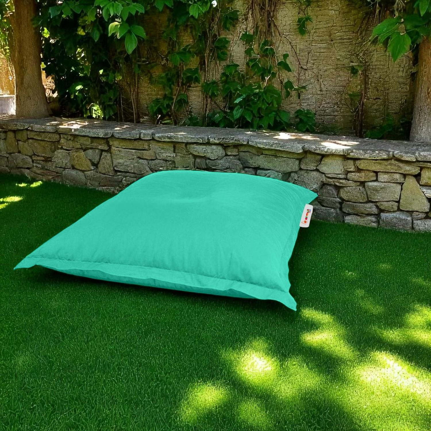 Pouf coussin de sol extérieur turquoise - 100 cm ARTA | Leroy Merlin