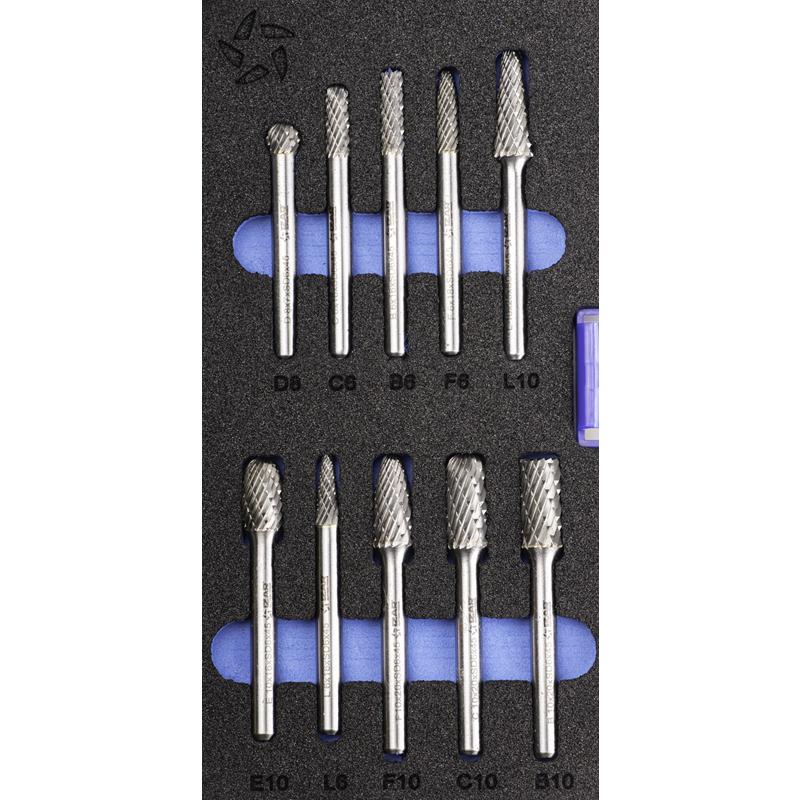 Juego Fresas Rotativas Metal IZAR Duro - 9201 - Set 10 Pcs (L-F-B-C-E/D ...