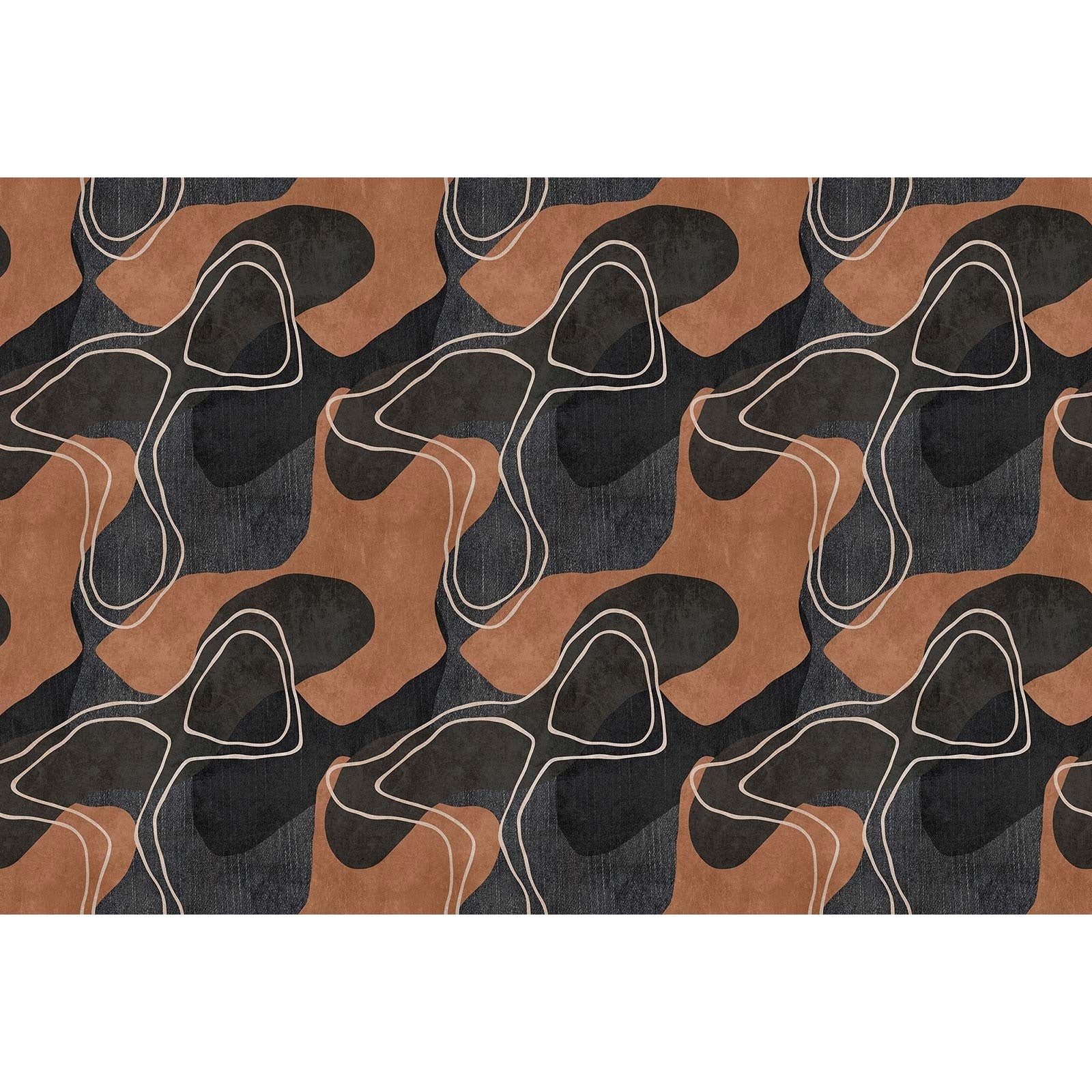 Papier peint panoramique orange et gris pour salle à manger Tapisserie ...