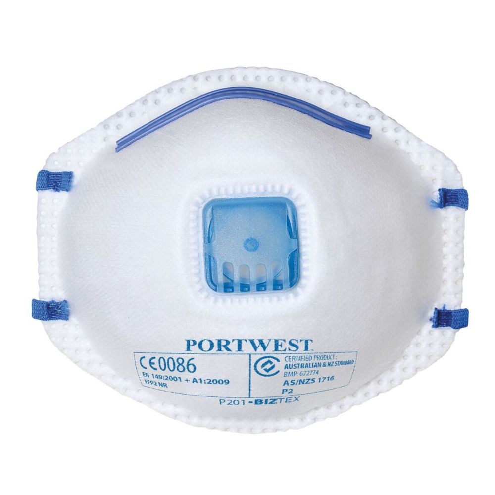 Masque respiratoire ergonomique à valve Portwest FFP2 (boite de 10 ...