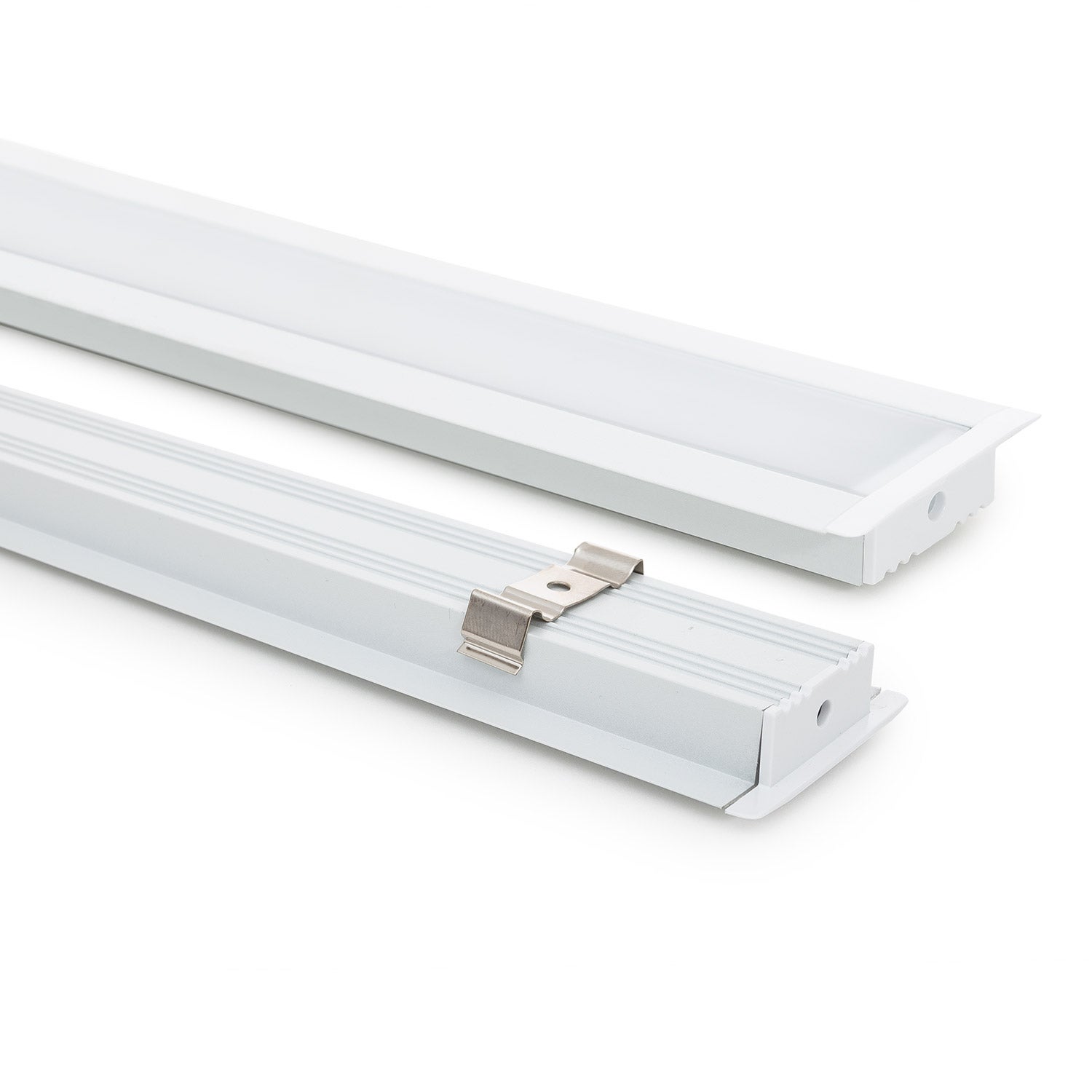 Ledkia Perfil Aluminio Empotrable para Tiras LED hasta 31 mm con Tapa ...