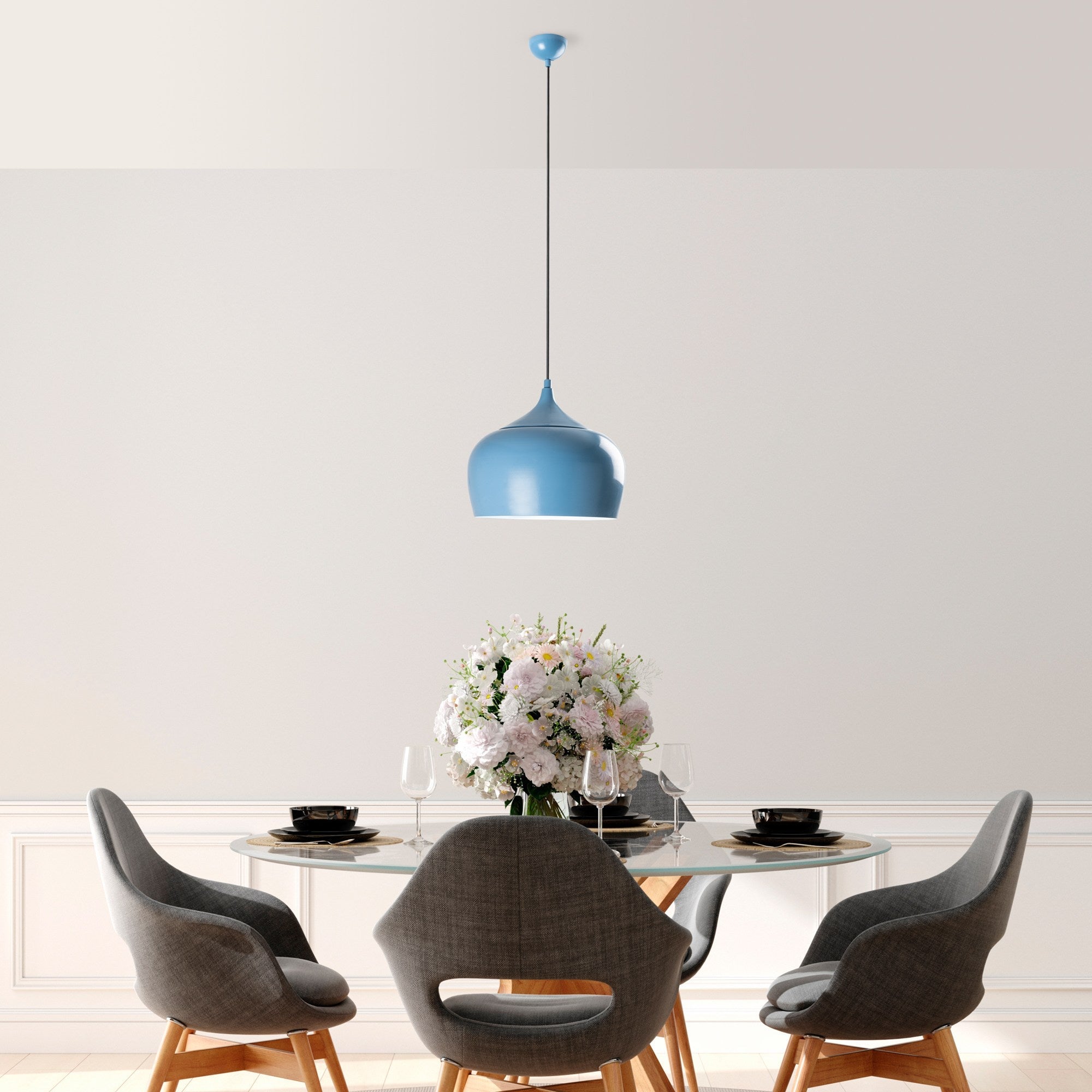 Lampe - Bleu Clair - Patine - Bleu Clair | Leroy Merlin