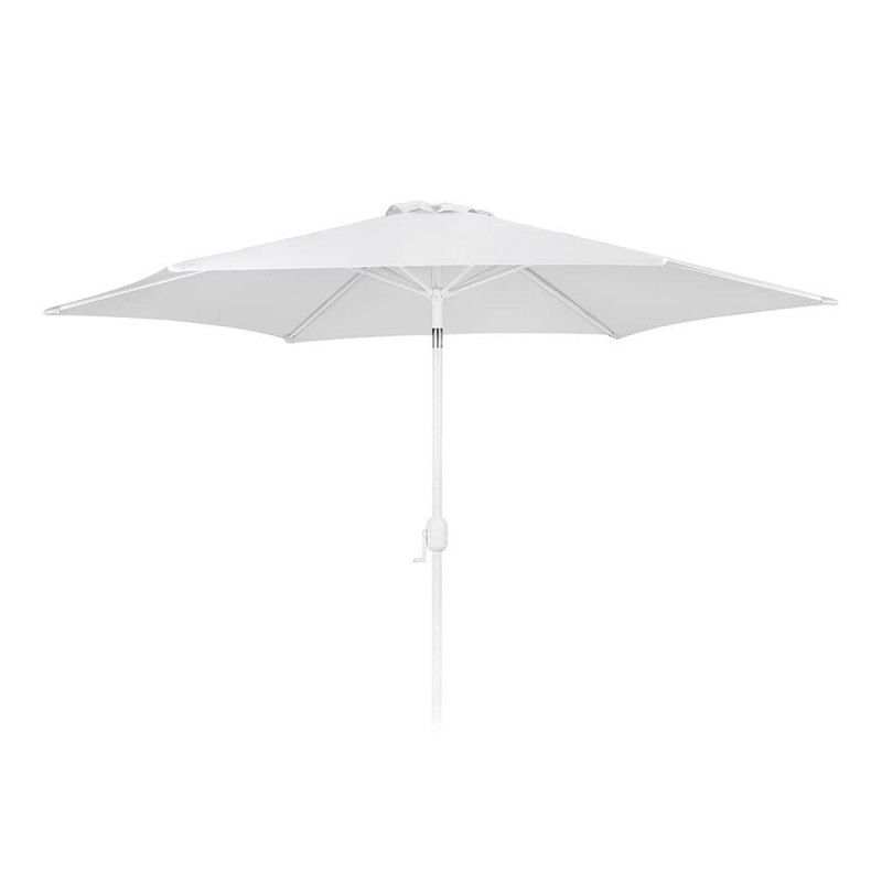 Parasol de jardín con manivela Alba blanco de aluminio | Leroy Merlin