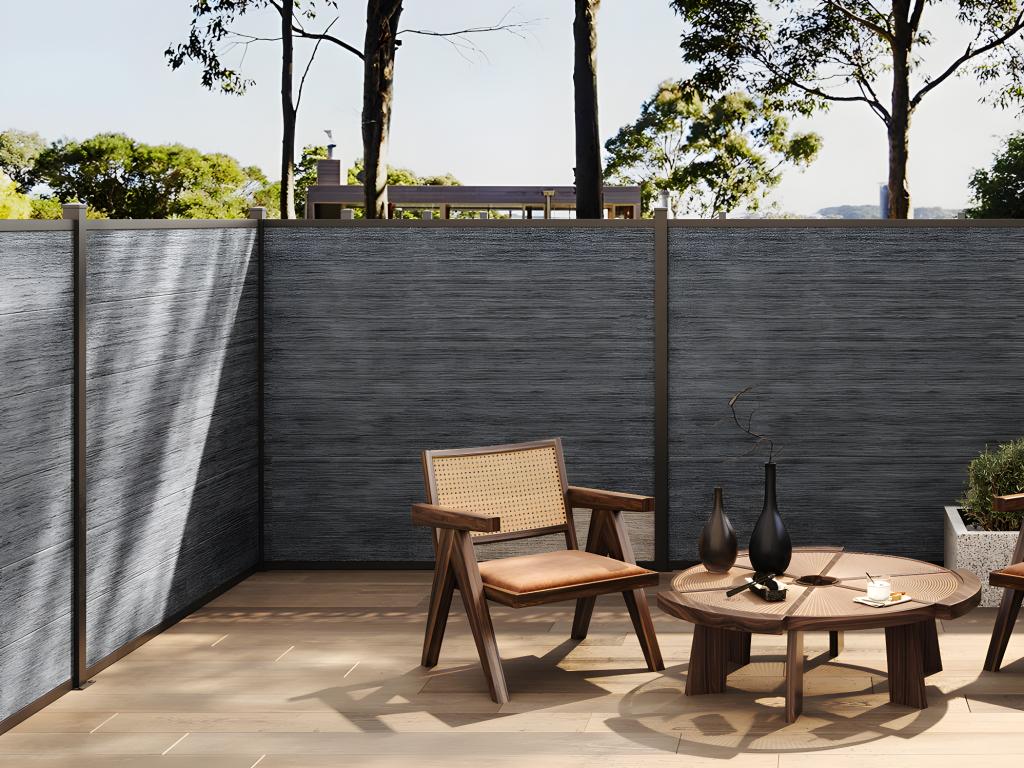 Valla Alt.156 cm - kit 6 láminas composite + 1 poste antracita - ENOLA ...