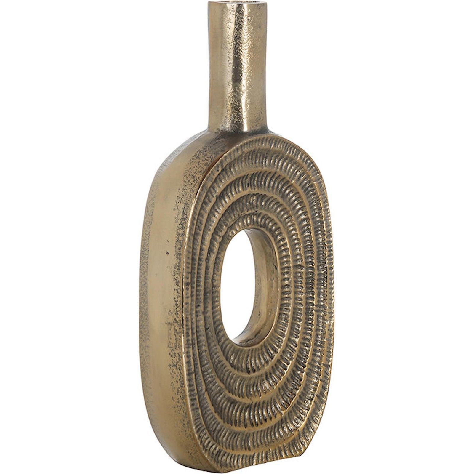 Vase Emar petit 14,5 x 5 x 31 cm Or brossé | Leroy Merlin